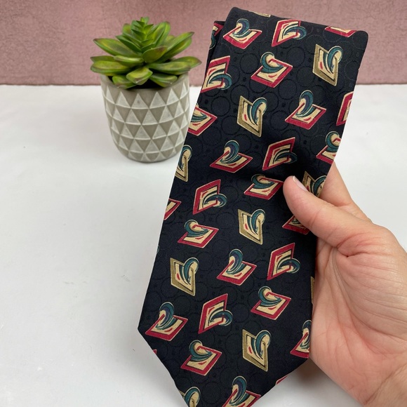 J.S. Blank & CO | Accessories | Js Blank Co Silk Black Red Retro Tie ...